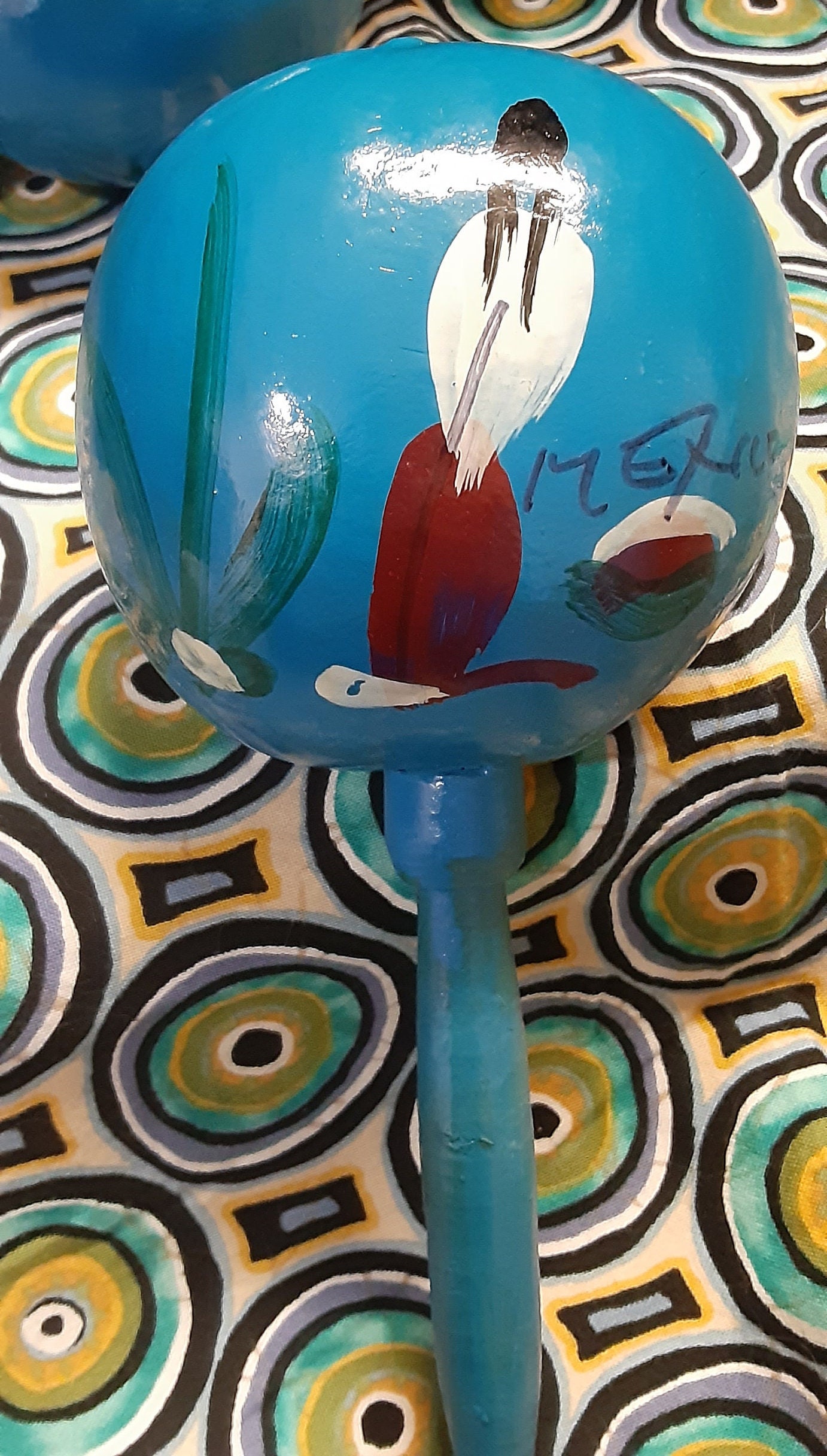THREE Colorful Real Gourd Maracas Hand Painted Fun Musical Instruments ...
