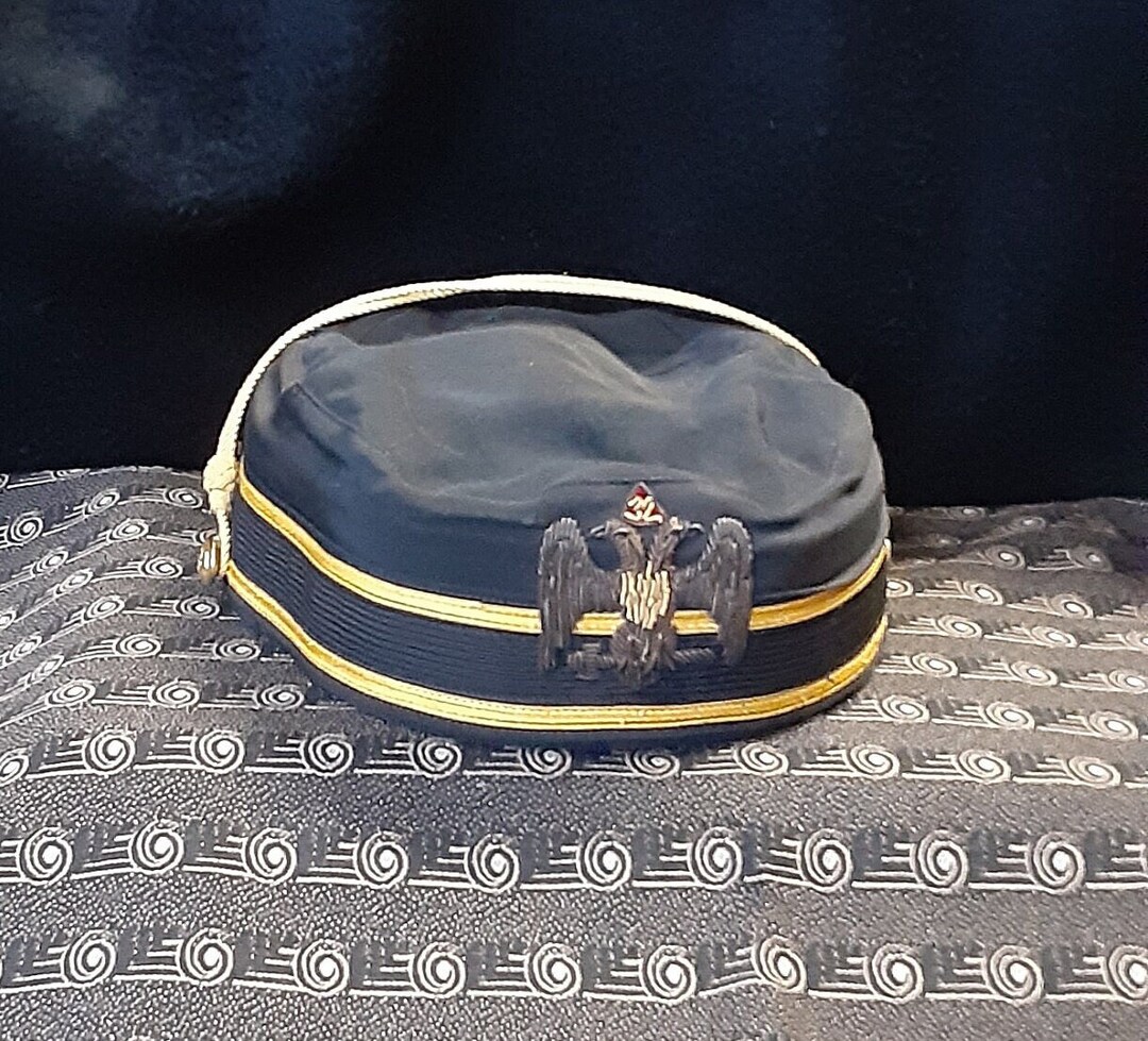 Vintage Freemason's Cap ~ 32nd Degree Double Eagle Scottish Rite Hat ...
