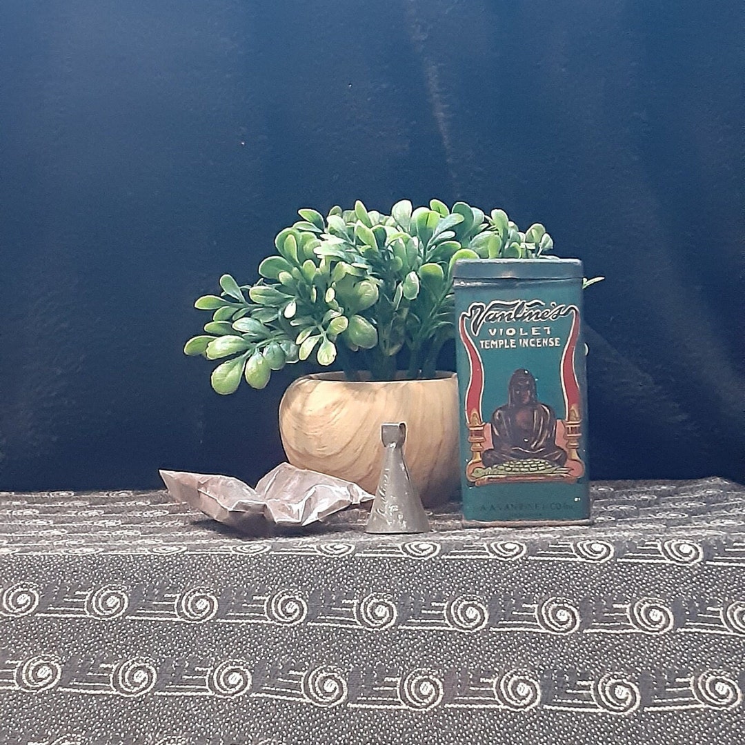 Vintage Vantine's Incense Tin Violet Temple Incense Blue Tin, Great ...