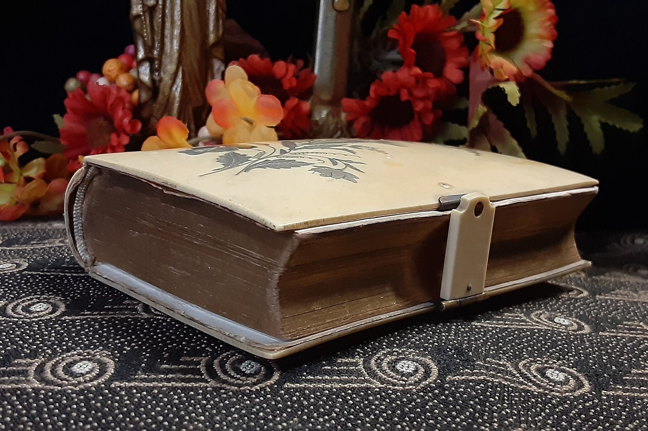 Antique 1897 German Prayer Book: Celluloid Cover, Silver Abalone Inlay ...