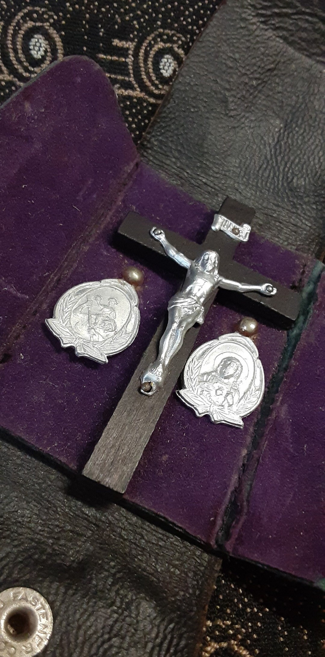 Vintage Leather Pocket Shrine or Prayer Wallet My Guardian - Etsy