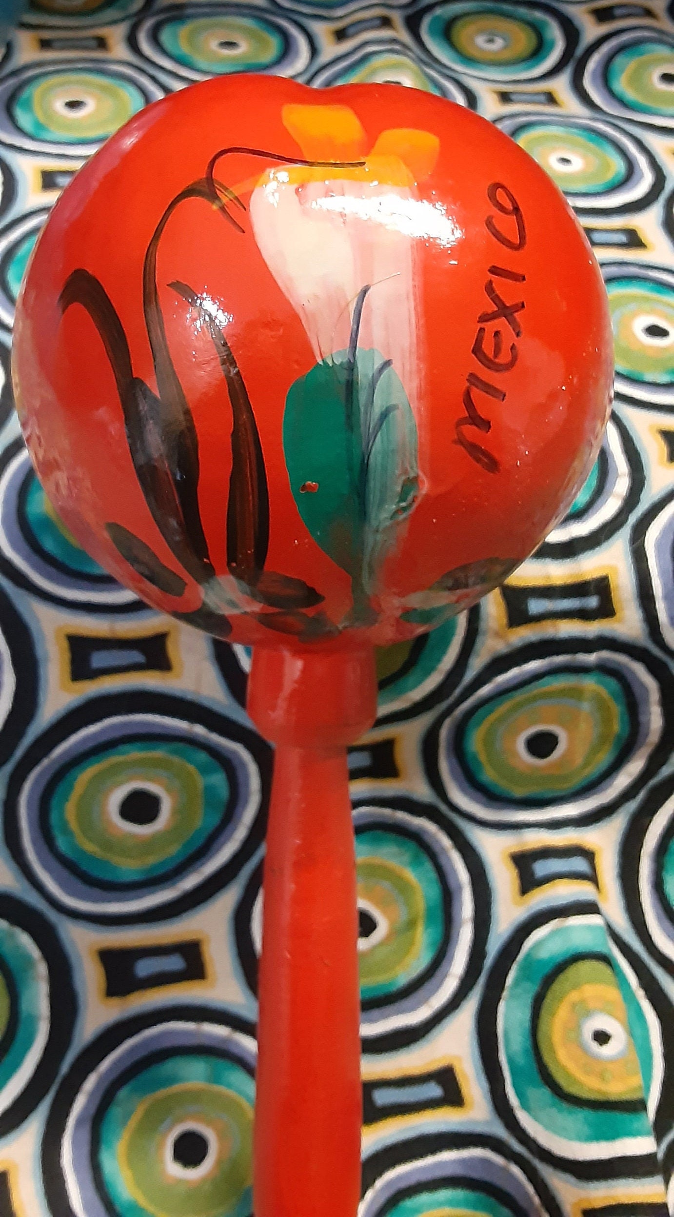 THREE Colorful Real Gourd Maracas Hand Painted Fun Musical Instruments ...