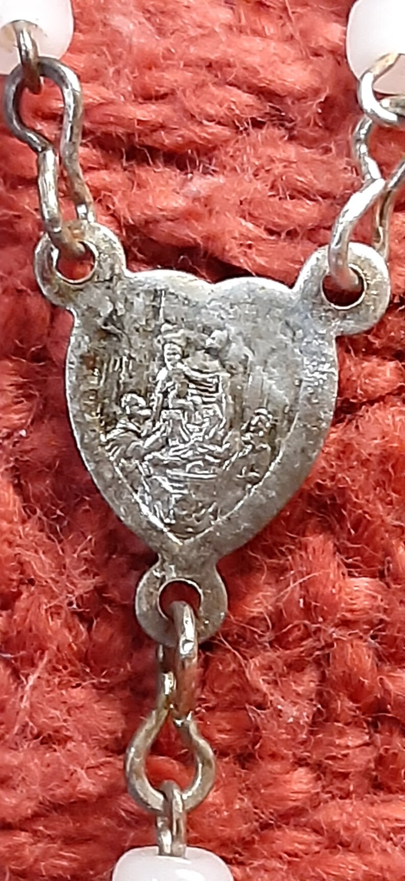 Small Antique German Rosary Locket Silver Tone Unknown Metal St ...