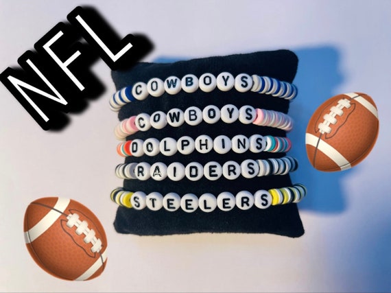 NFL Heishi Beaded Bracelets - Etsy