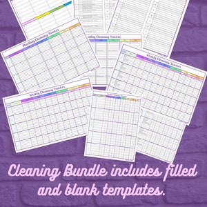 Cleaning Bundle Printable for Home Daily, Weekly, Monthly, Semiannual ...
