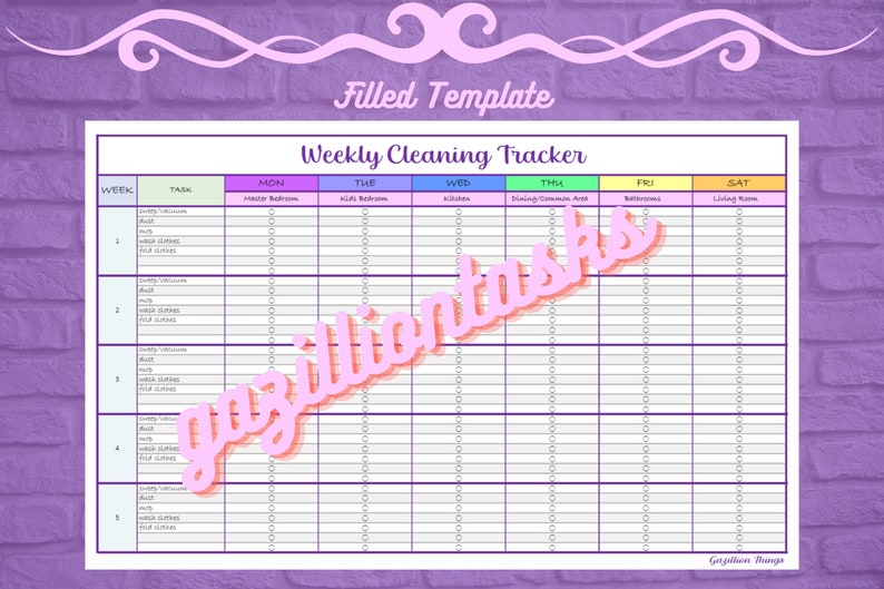 Cleaning Bundle Printable for Home Daily, Weekly, Monthly, Semiannual ...