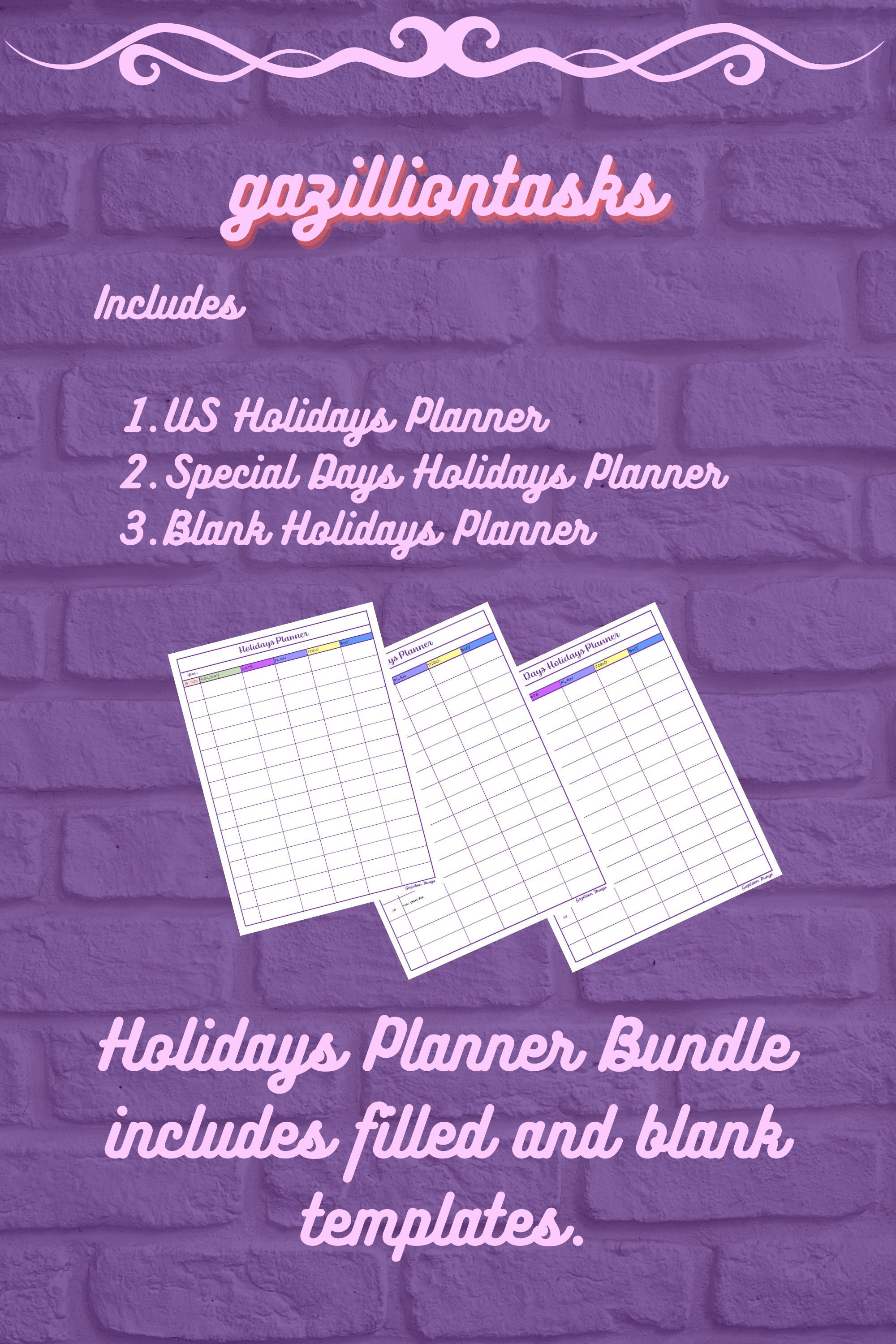 USA Holidays Planner Bundle Printable - Etsy
