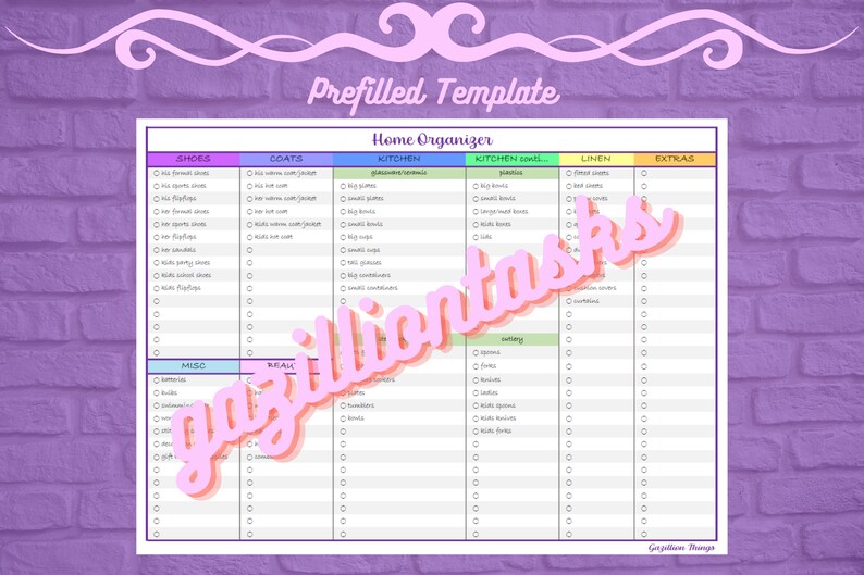 Home Organization Checklist Planner Template Printable - Etsy