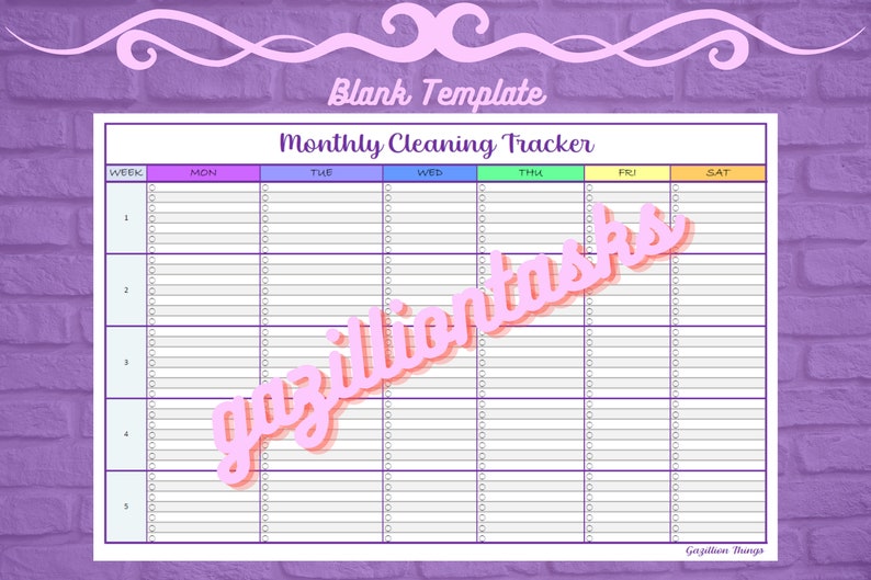 Cleaning Bundle Printable for Home Daily, Weekly, Monthly, Semiannual ...