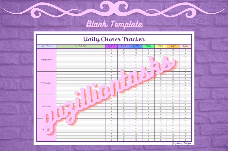 Chores Tracker Planner Template Bundle Daily, Weekly, Monthly ...