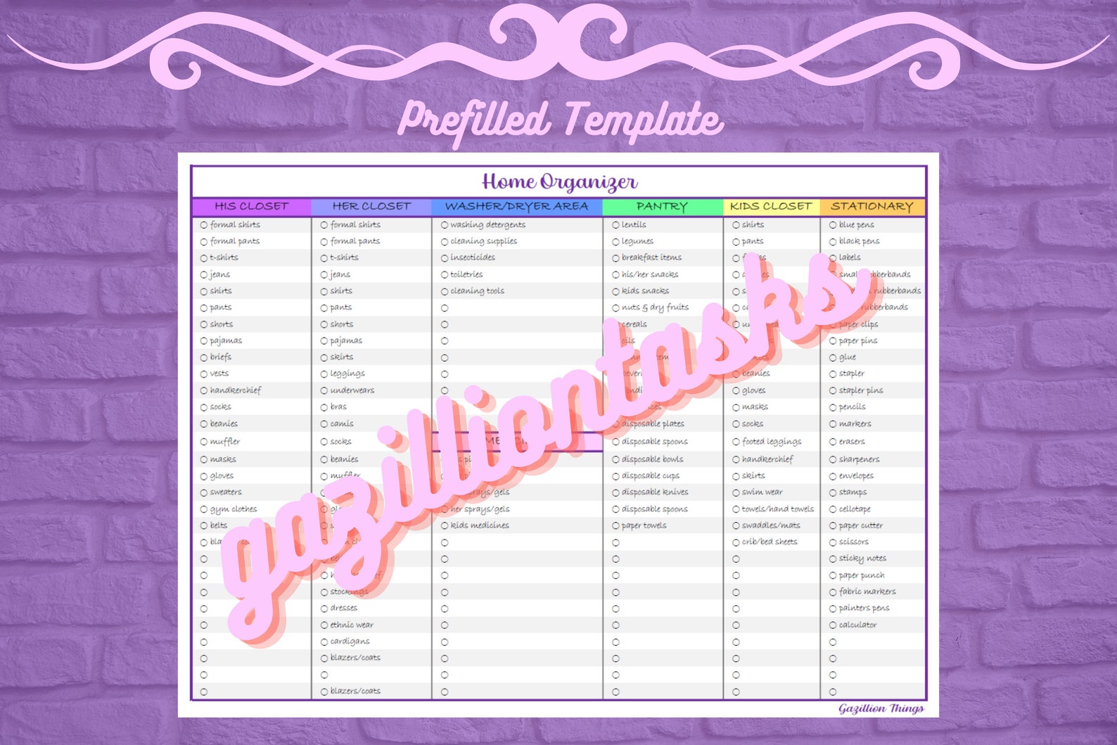 Home Organization Checklist Planner Template Printable - Etsy