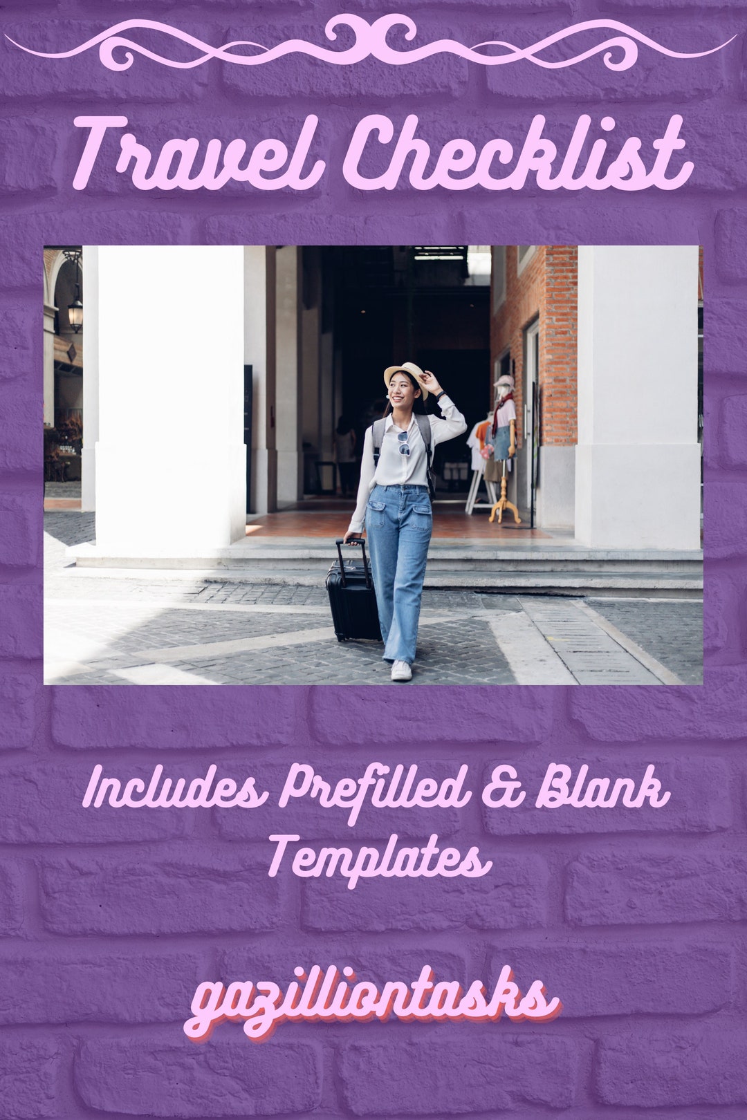 Travel Checklist Planner Template PDF Printable - Etsy