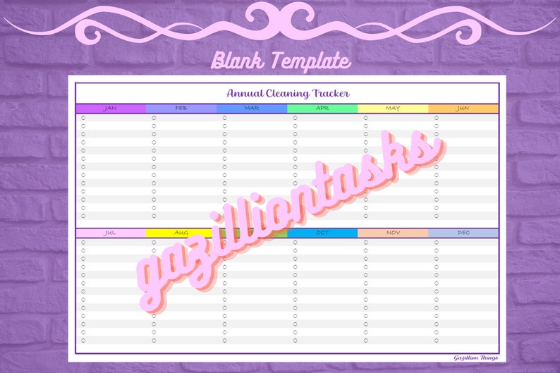 Cleaning Bundle Printable for Home Daily, Weekly, Monthly, Semiannual ...