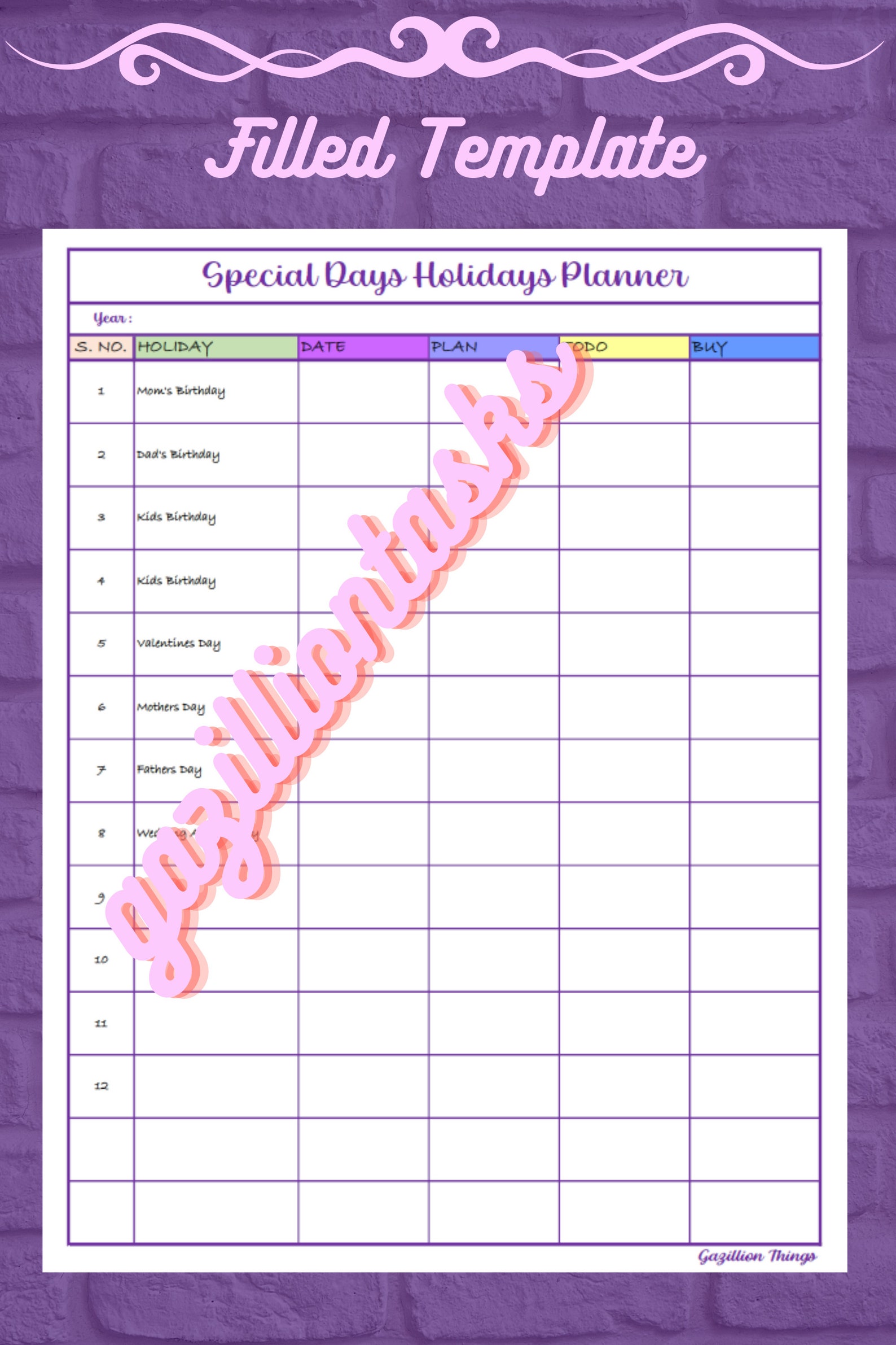 USA Holidays Planner Bundle Printable - Etsy