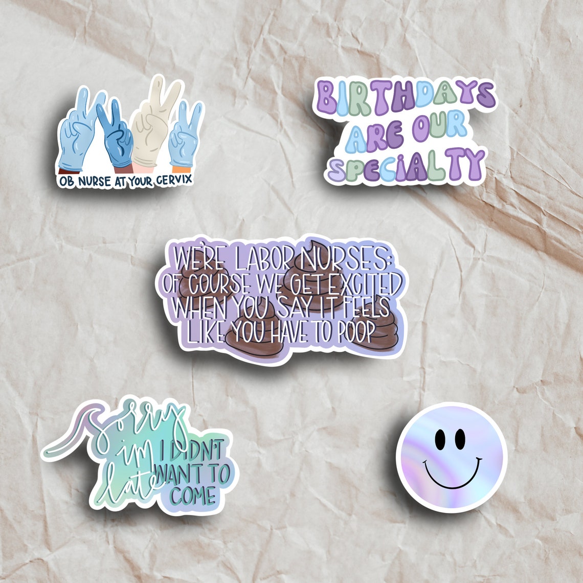 Labor and Delivery Nurse Sticker Pack 3 Stickers for Mother Baby Nurses ...