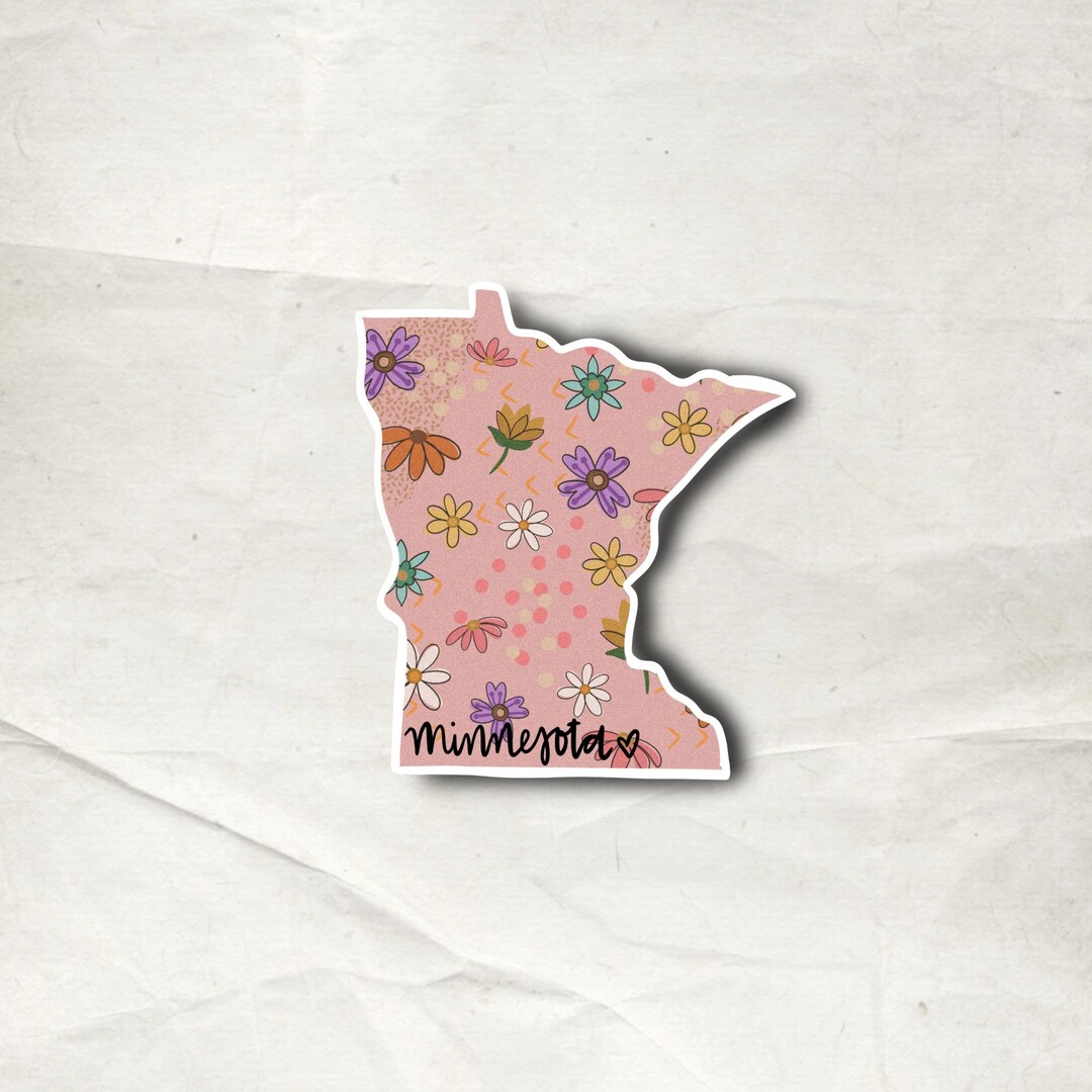Minnesota Sticker State Sticker Hand Made Vinyl Sticker - Etsy
