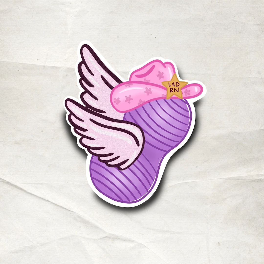 Flying Cowgirl Labor and Delivery Nurse Sticker; Vinyl Sticker for ...