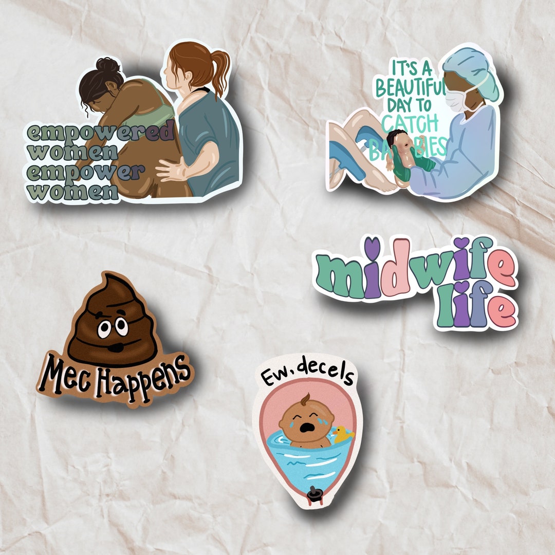 Midwife Sticker Pack; Stickers for Midwives; Birth Stickers; Labor and ...