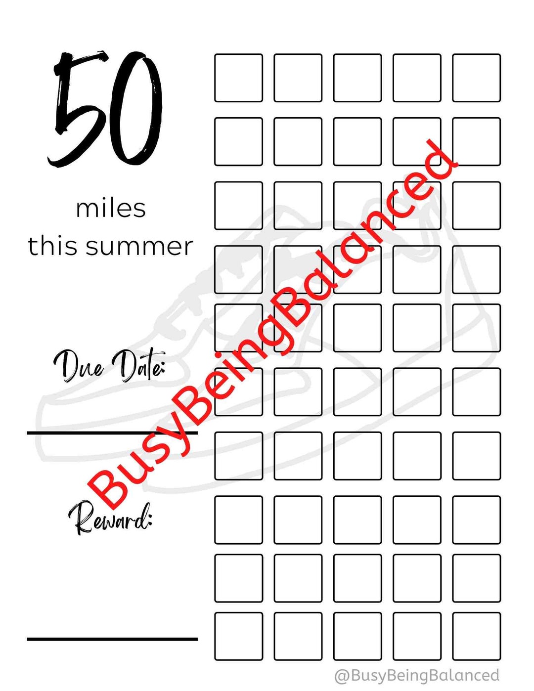 50 Mile Tracker Printable - Etsy Australia