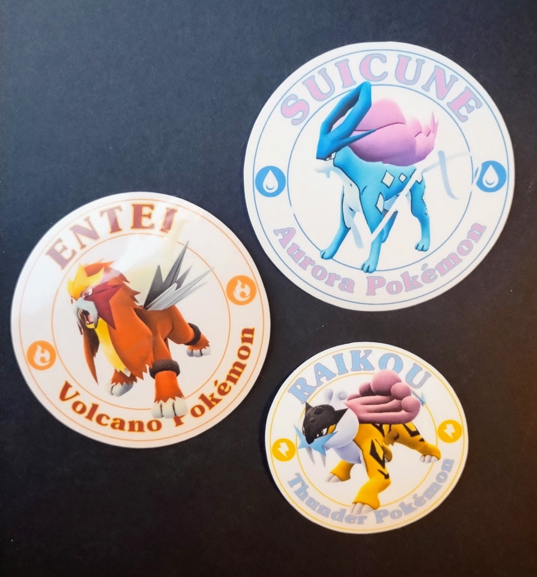 Legendary Beasts Sticker Pack Entei Raikou Suicune - Etsy