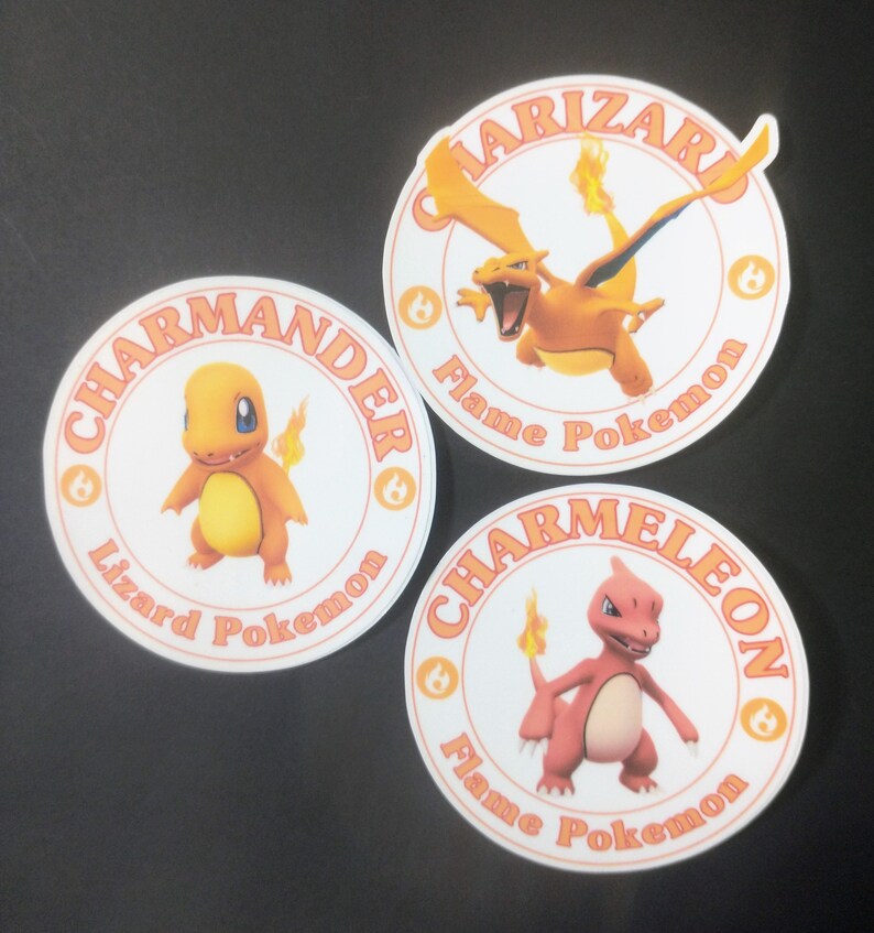 Charmander Charmeleon Charizard Evolution Sticker Pack - Etsy