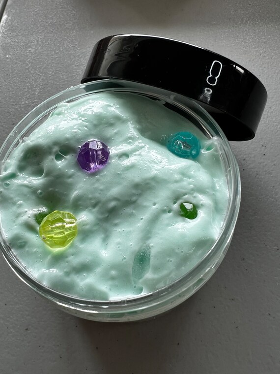 Light Green Fluffy Slime With Plastic Beads - Etsy