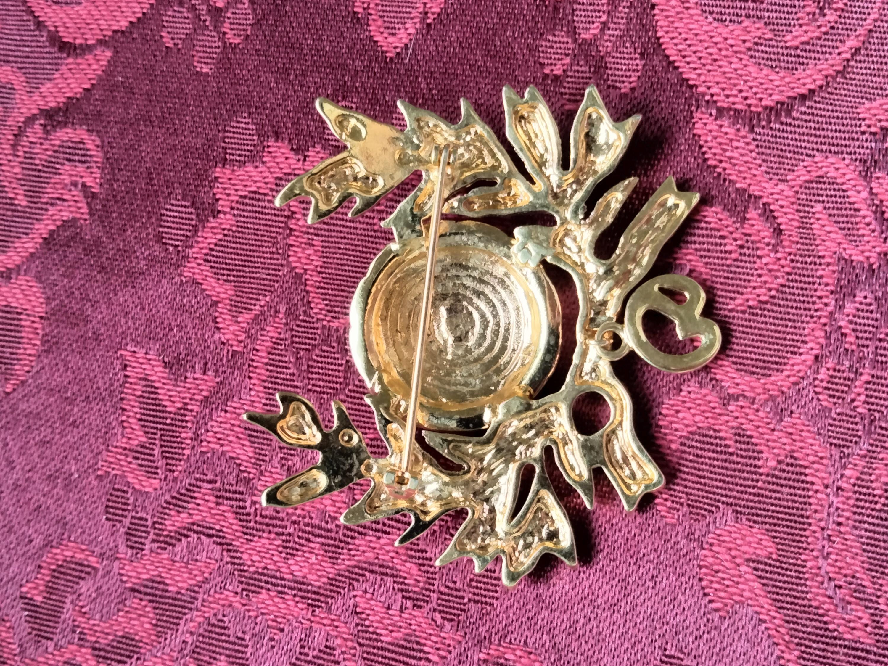 Stunning ST JOHN Gold and Enamel Brooch, Very Rare and Highly ...