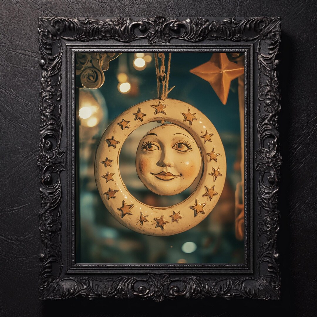 Sun and Moon Celestial Wall Art Print, 90s Whimsigoth Aesthetic, Cozy ...