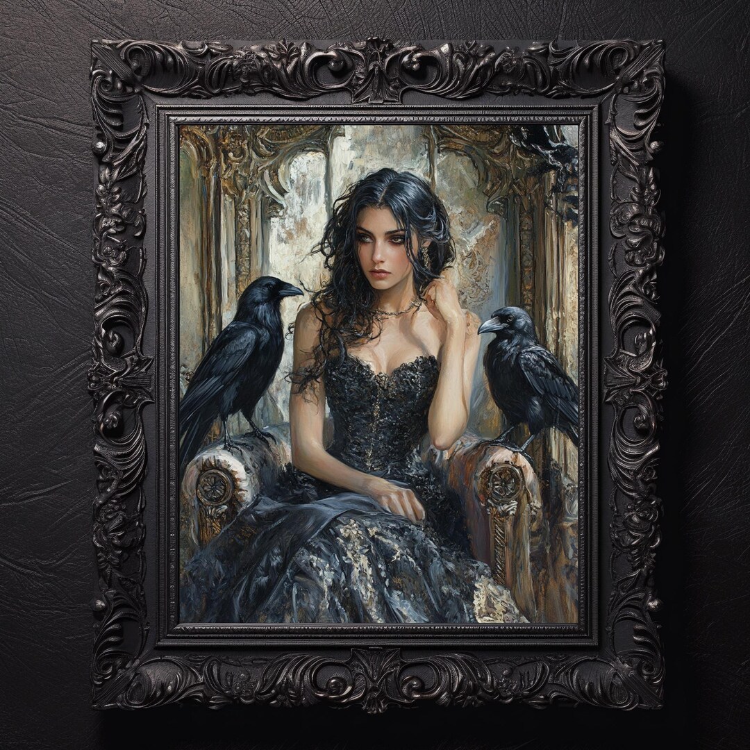 Artful Raven Gothic Princess Print, Moody Victorian Wall Art, Dark ...
