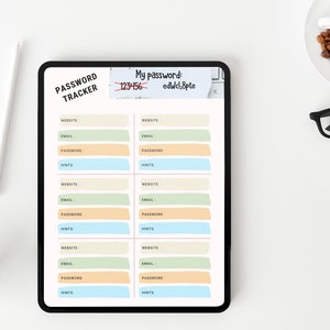 Password Organizer, Instant Download, Digital Password Organizer - Etsy