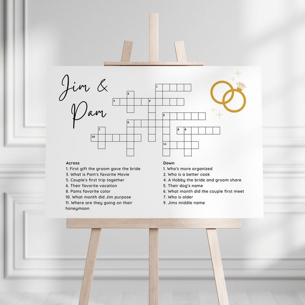 Wedding Crossword Puzzle Template 24 X 36 - Etsy