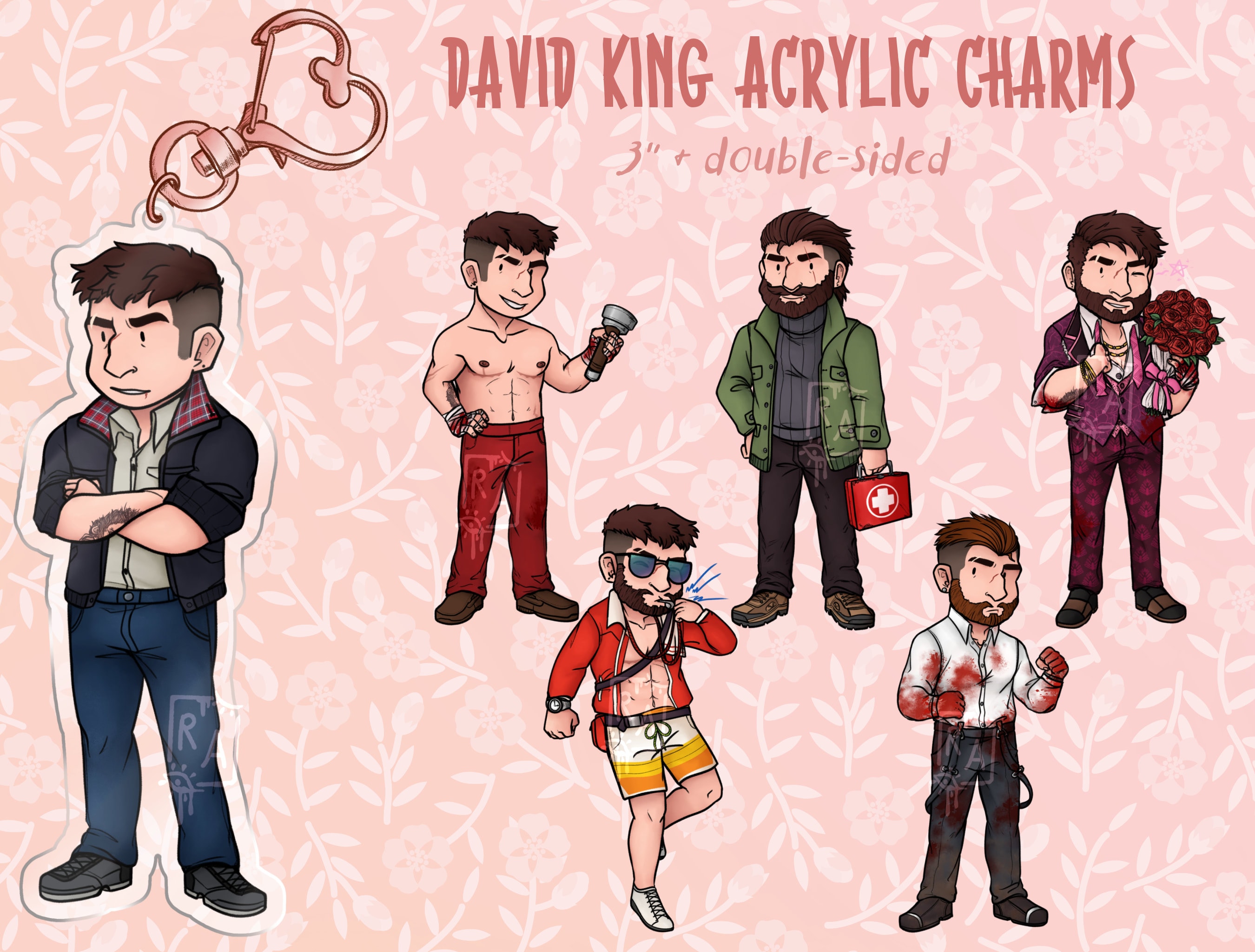 David King Acrylic Charms Dead by Daylight - Etsy