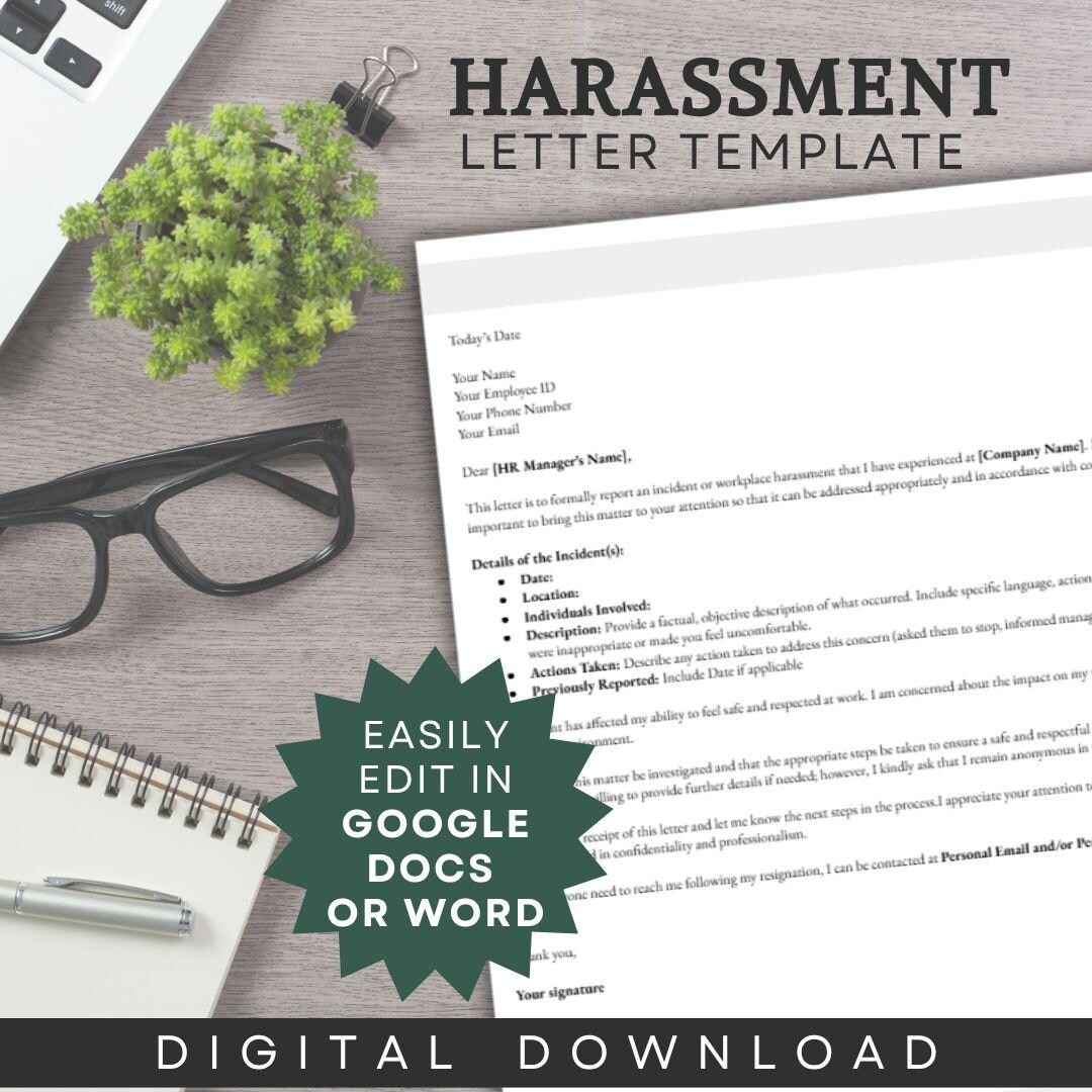Workplace Harassment Letter Template Workplace Harassment Letter ...