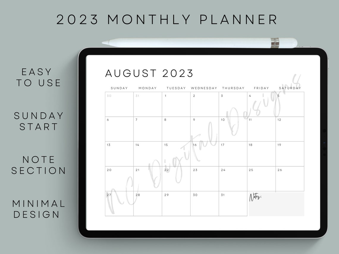 Simple Digital Planner Digital Planner 2023 Minimalist - Etsy
