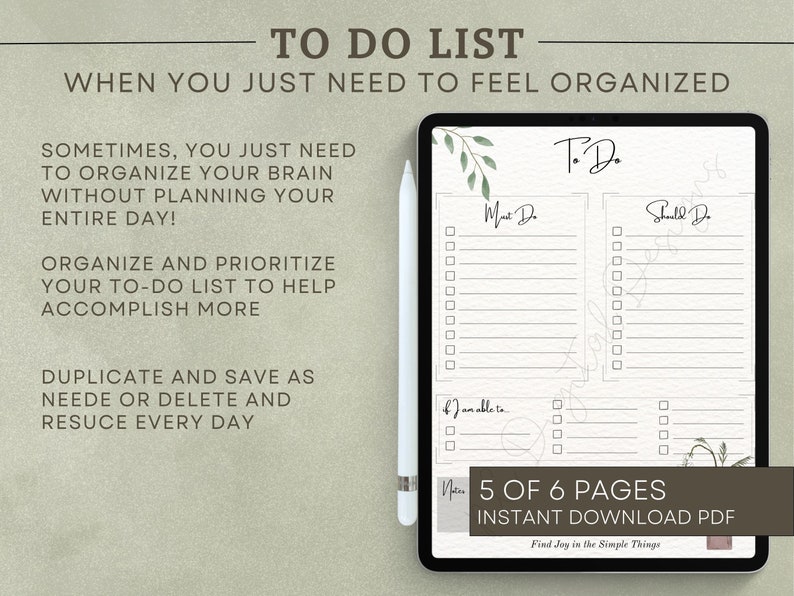 Digital Planner Simple Digital Planner Minimalist Digital Planner ...