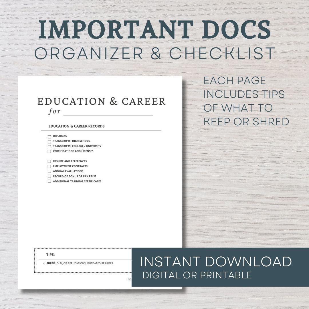 Emergency Binder Printable Checklist Family Survival Binder Checklist ...
