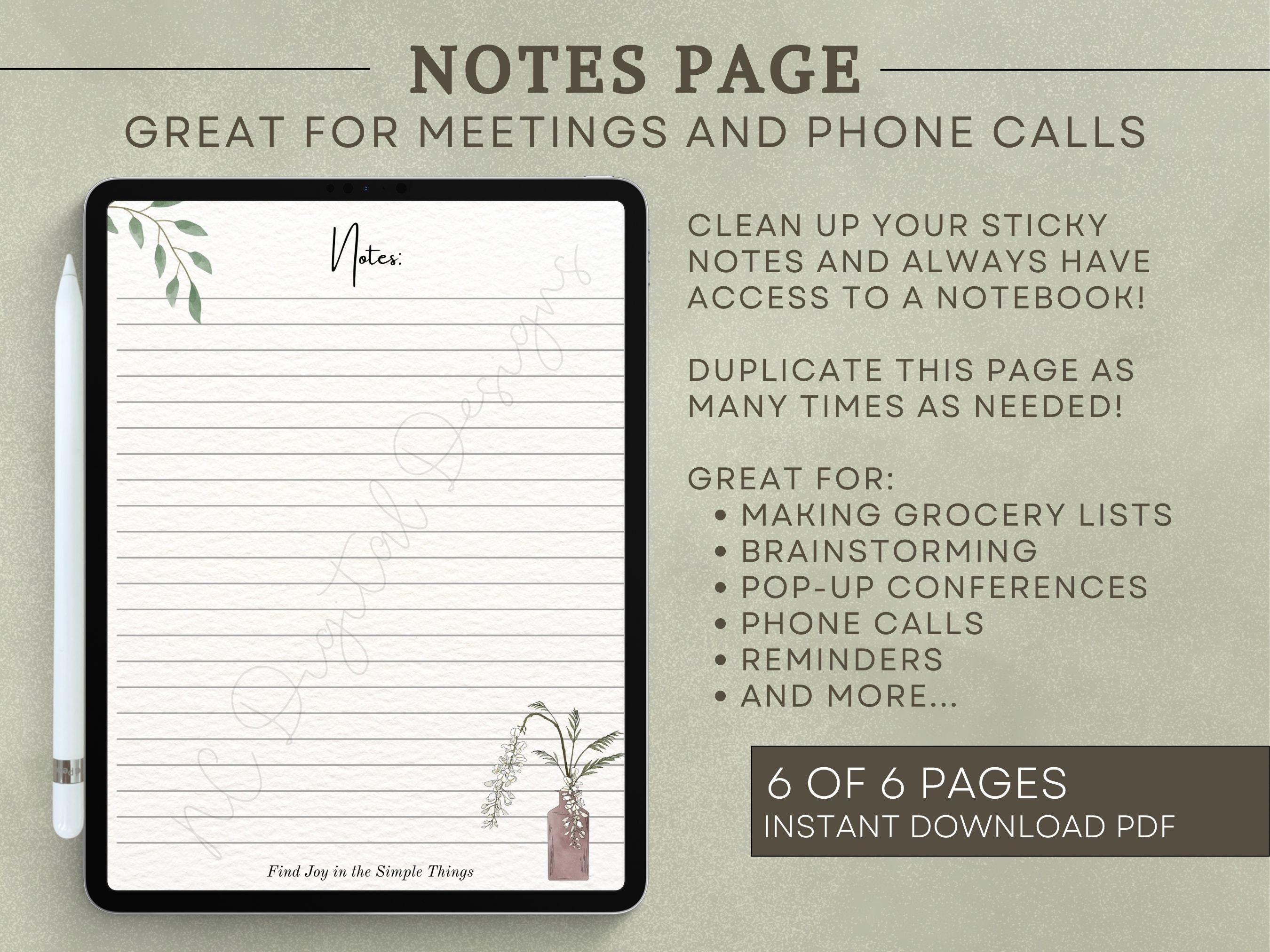 Digital Planner Simple Digital Planner Minimalist Digital Planner ...