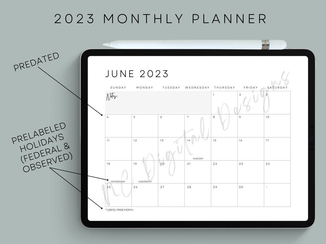 Simple Digital Planner Digital Planner 2023 Minimalist - Etsy