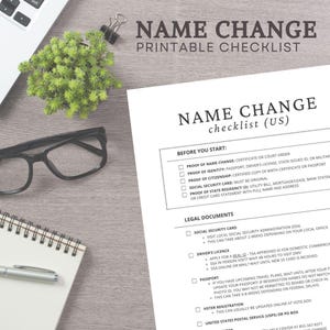 Name Change Checklist Bride Name Change Kit Divorced Name Change My ...