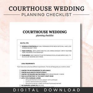 Wedding Planner List Getting Married Checklist Courthouse Wedding ...