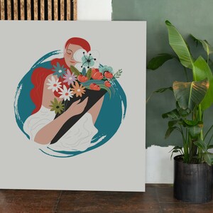 Happy Female Printable Canvas - Etsy