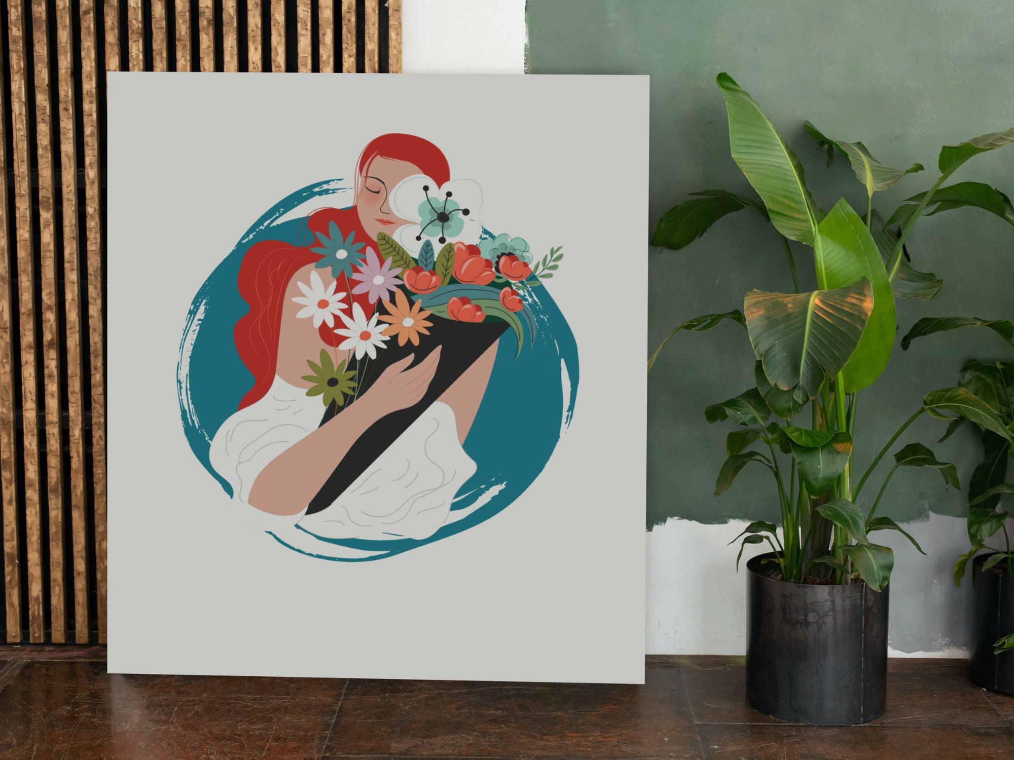 Happy Female Printable Canvas - Etsy