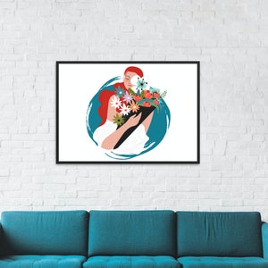 Happy Female Printable Canvas - Etsy