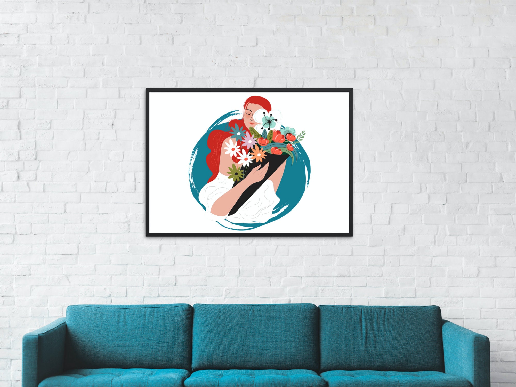 Happy Female Printable Canvas - Etsy