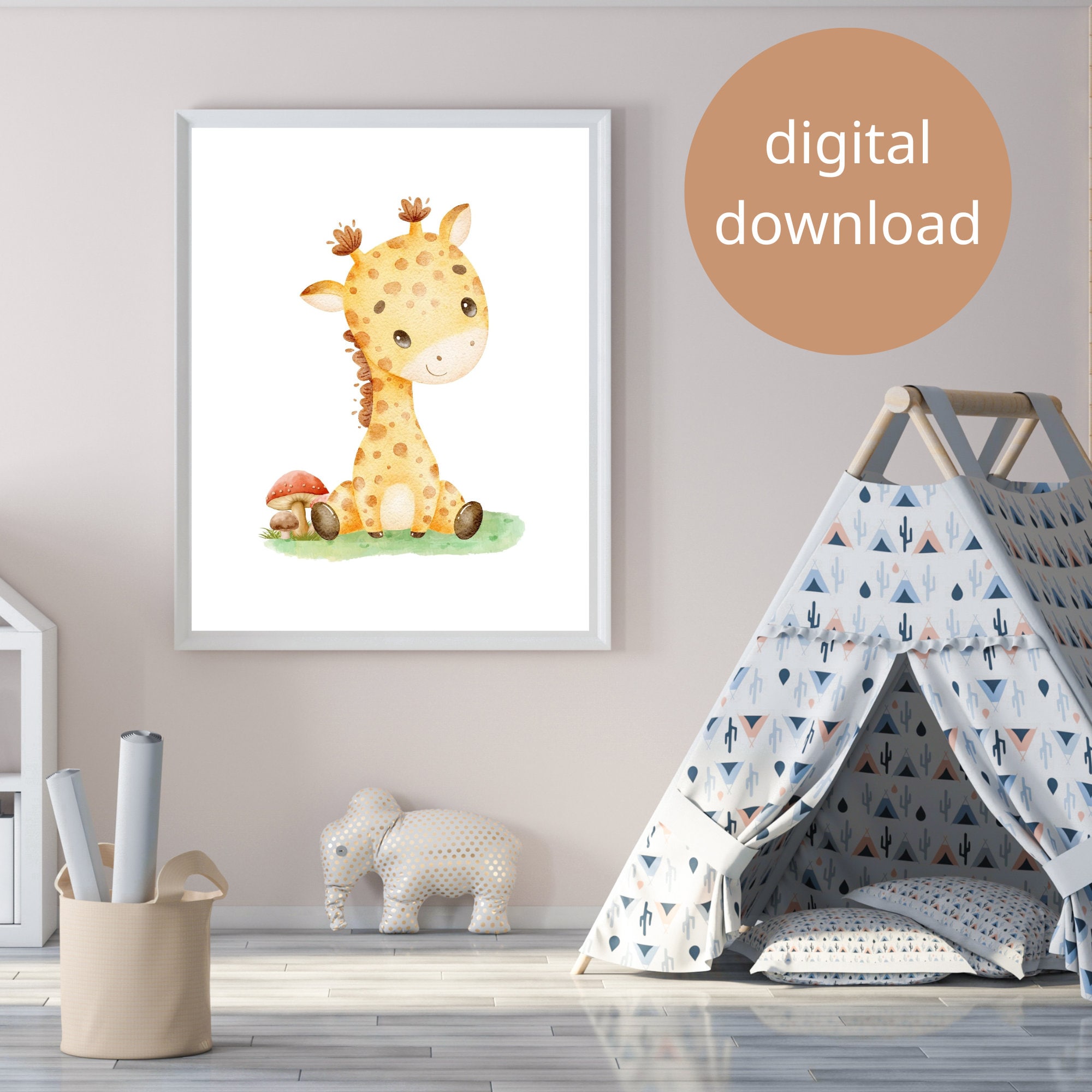 Cute Baby Giraffe Printable Wall Art Baby Room Decor Nursery - Etsy