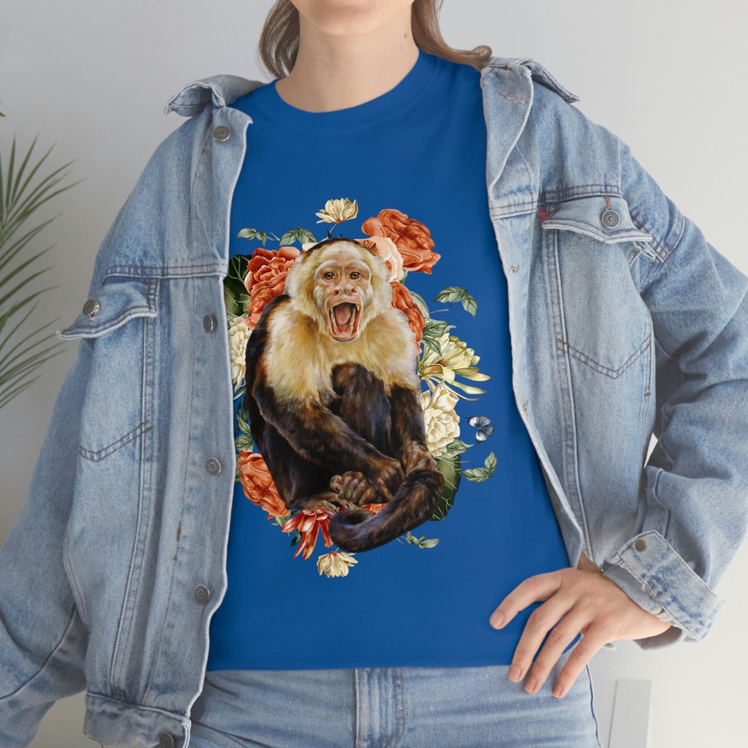 Black and White Capuchin Floral Spicy Style - Etsy