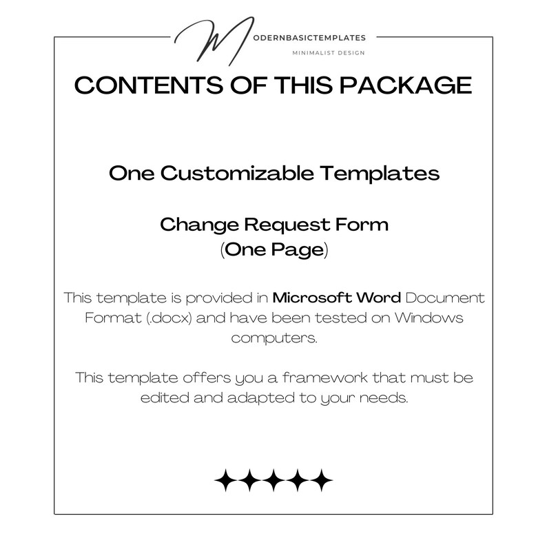 Editable, Customizable, Printable Change Request Form Template ...