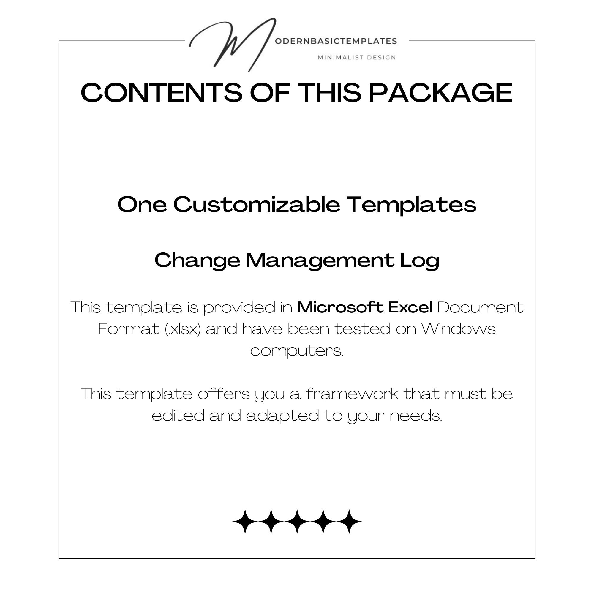 Organizational Change Management Log - Customizable, Editable ...