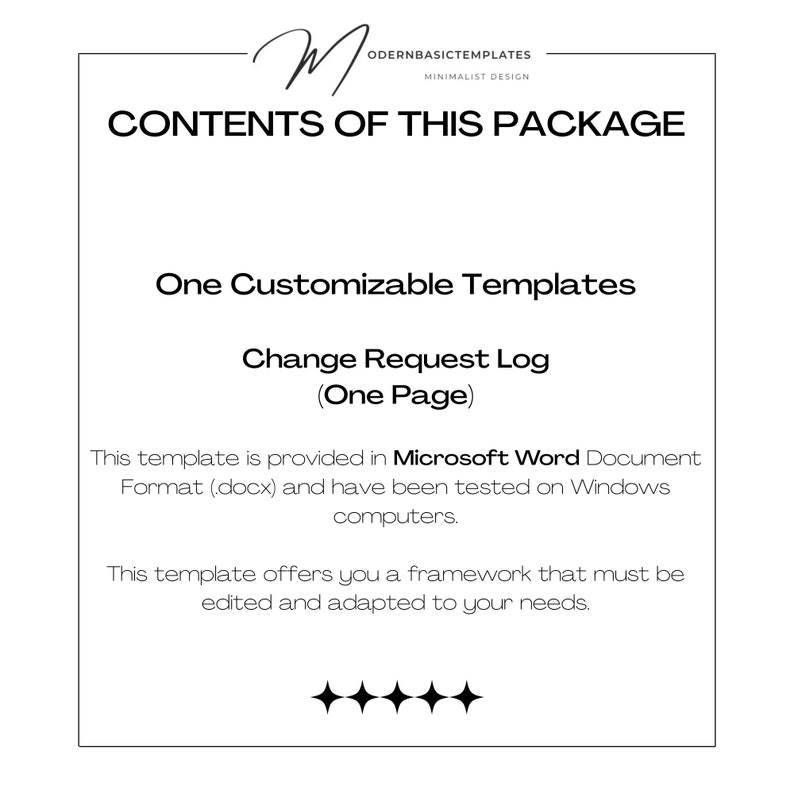 Editable Change Request Log Template - Customizable Printable Instant ...