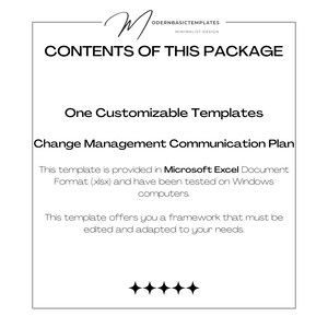 Customizable Change Management Communication Plan - Editable, Printable ...